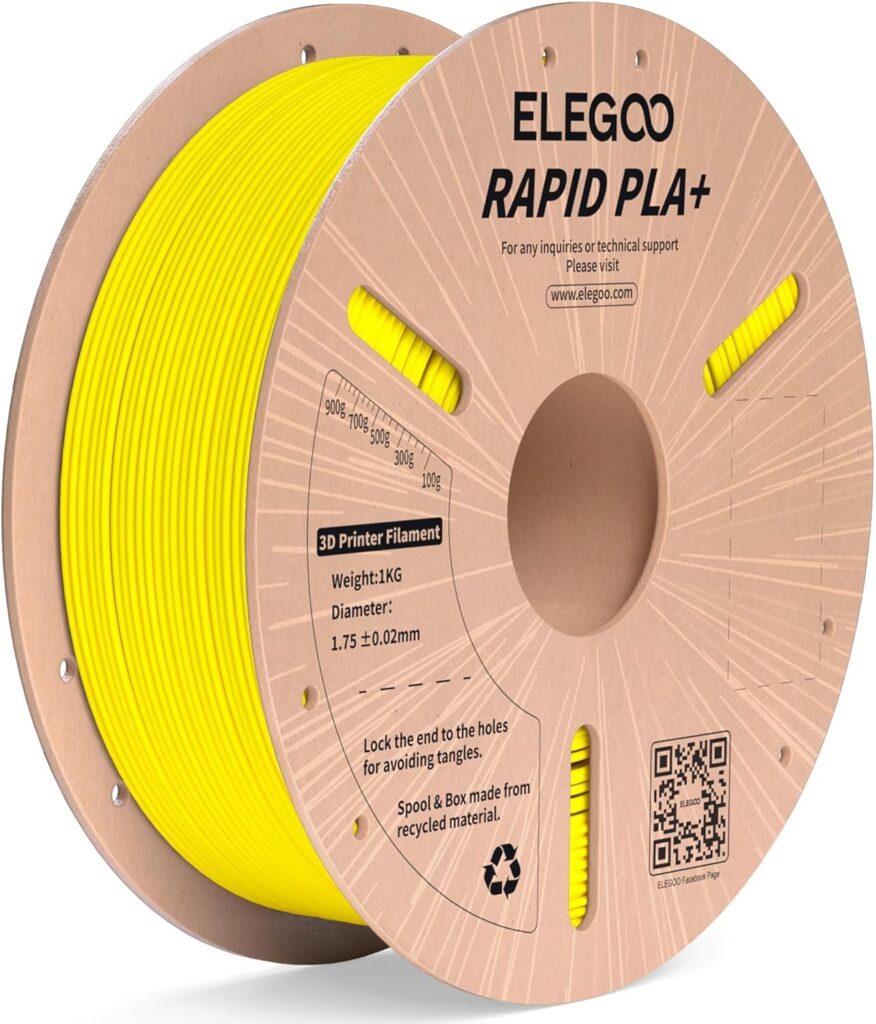 ELEGOO Rapid PLA Plus Filament 1.75mm Yellow 1KG - 3D Master India