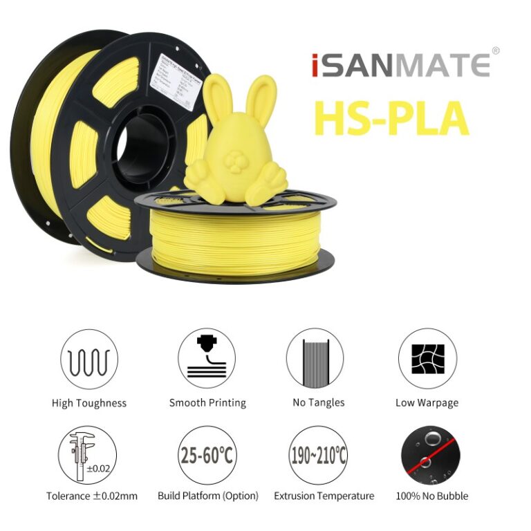 iSANMATE High Speed PLA+ i6 Sunlight Yellow 3D Filament - 3D Master India
