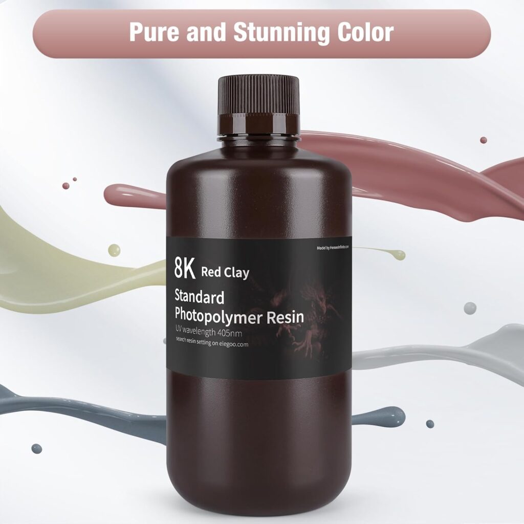 ELEGOO 8K Standard Resin Red Clay 1000G - 3D Master India ELEGOO 8K ...